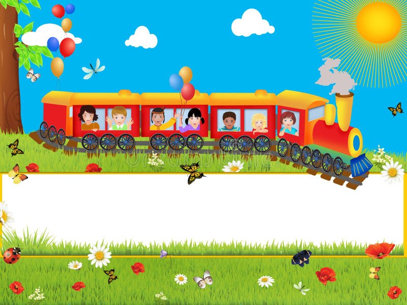 Frame with train stock illustration. Illustration of healthy - 23041474