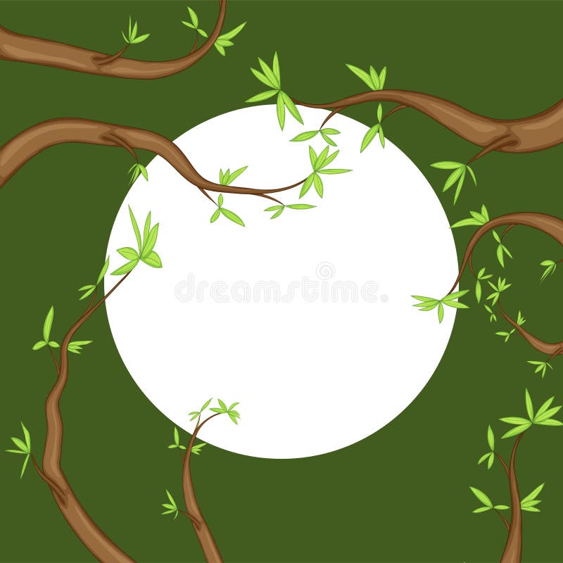 Frame of Tree Branches, Vector Graphics. Beautiful Frames Stock ...