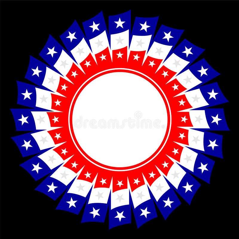 Round Frame or Logo Sign with American Flag Symbols Stock Vector ...