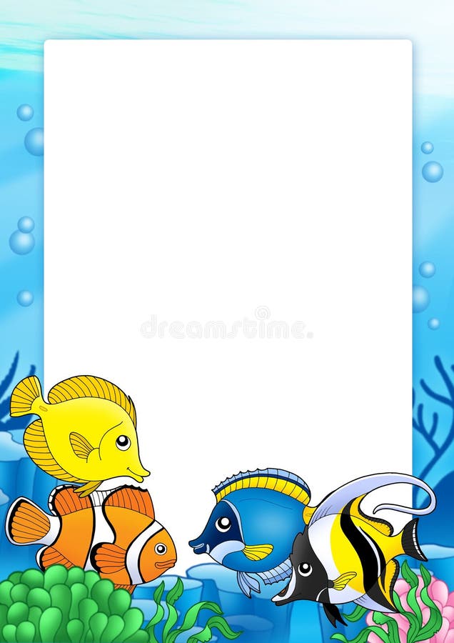 Frame with Underwater Animals 3 Stock Vector - Illustration of tentacle ...