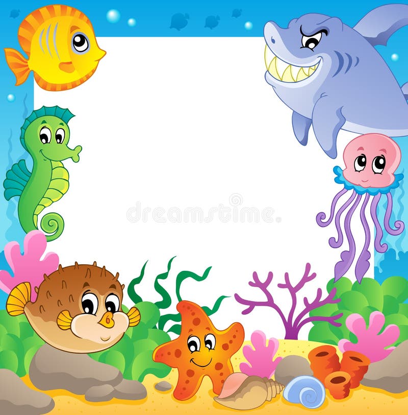 Frame with Underwater Animals 2 Stock Vector - Illustration of ...