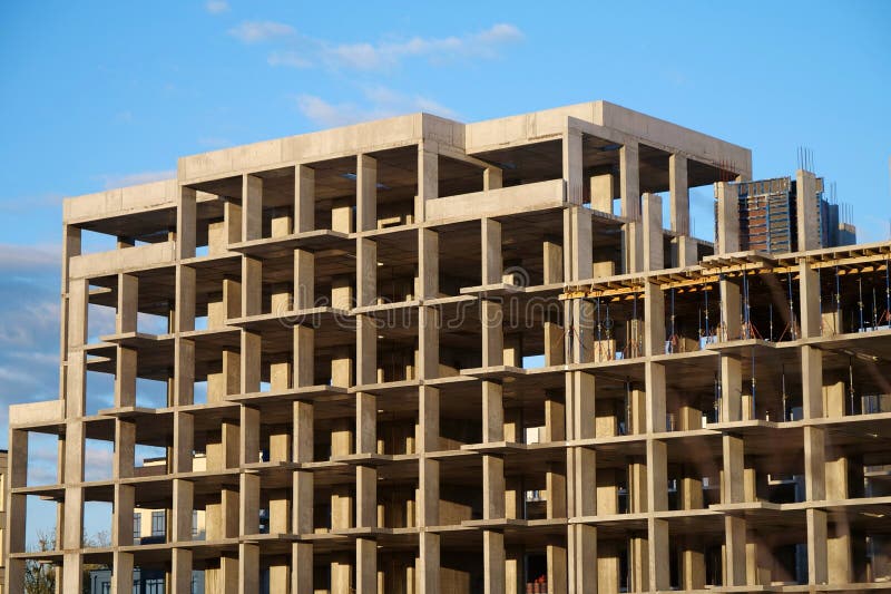 Unfinished Concrete Column Under Tower Construction with Protruded ...