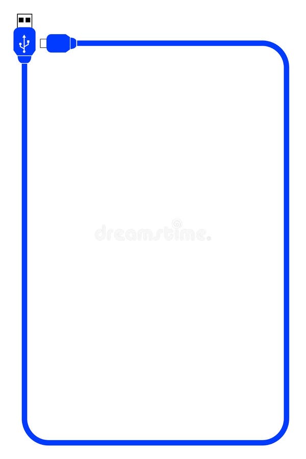 Frame - USB Cable, Isolated on White Background Stock Vector ...