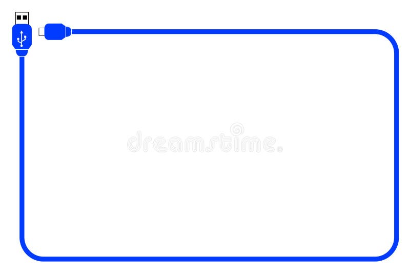 Frame - USB Cable, Isolated on White Background Stock Vector ...