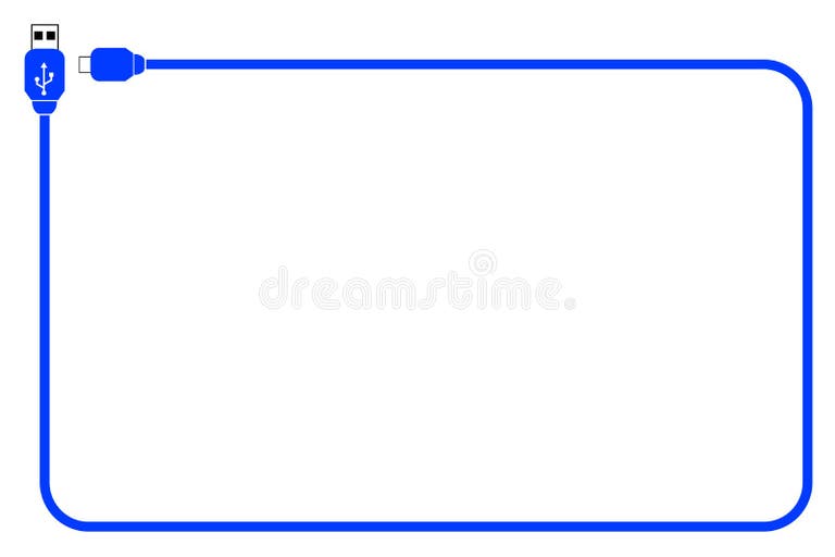 Frame - USB Cable, Isolated on White Background Stock Vector ...