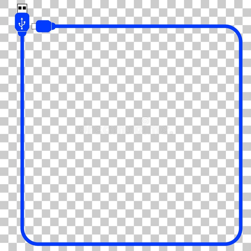 Frame - USB Cable, at Transparent Effect Background Stock Vector ...