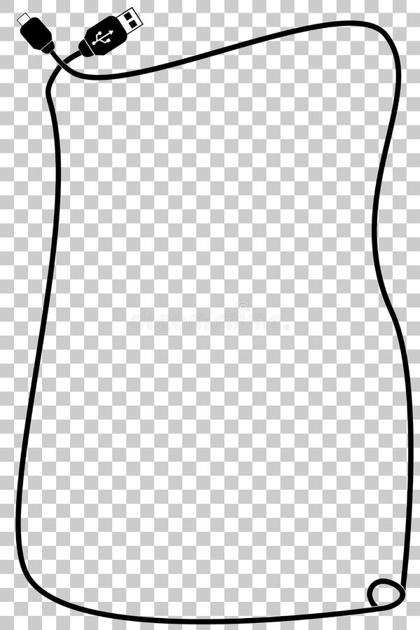 Frame - USB Cable, at Transparent Effect Background Stock Vector ...