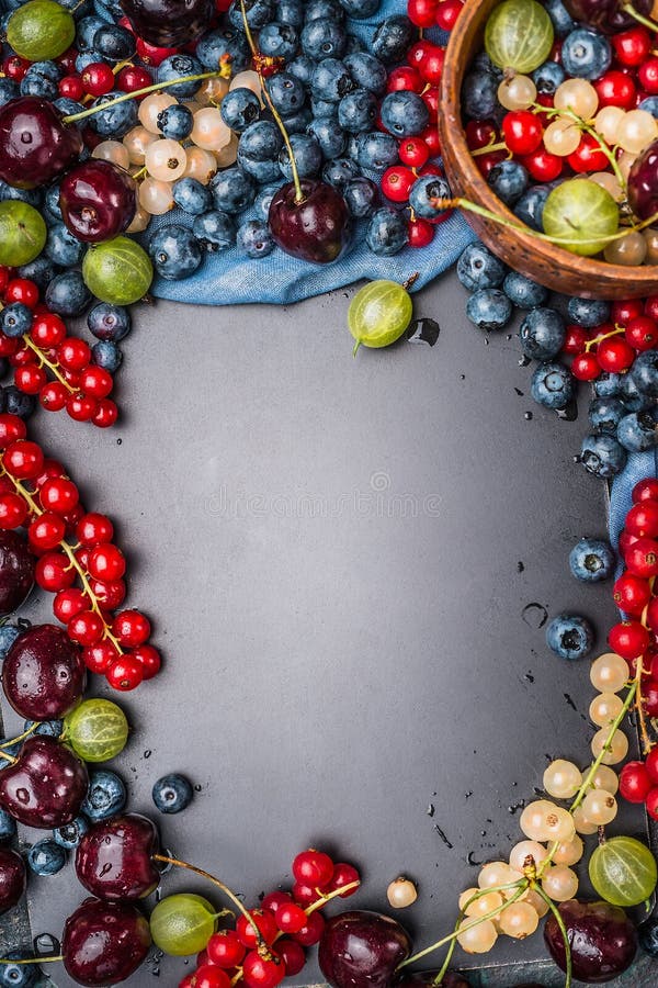 Summer Berries Blackberries, Blueberries, Strawberries with Cottage ...