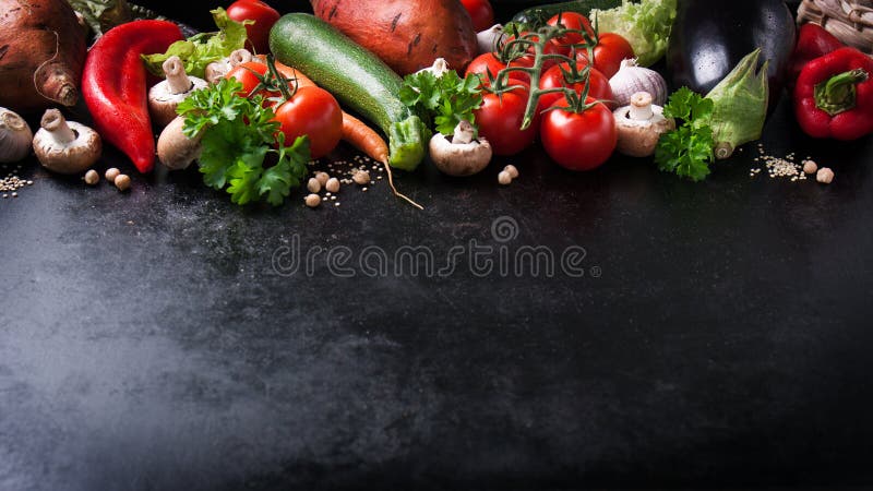 Frame of Vegetables, Healthy or Vegetarian Concept Stock Photo - Image ...
