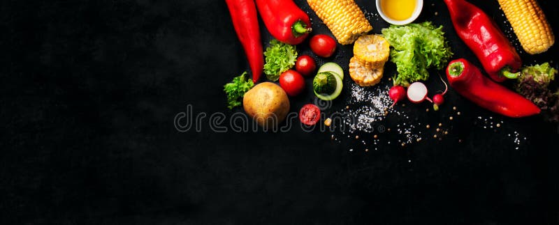 Frame of Vegetables, Healthy or Vegetarian Concept, Top View Stock ...