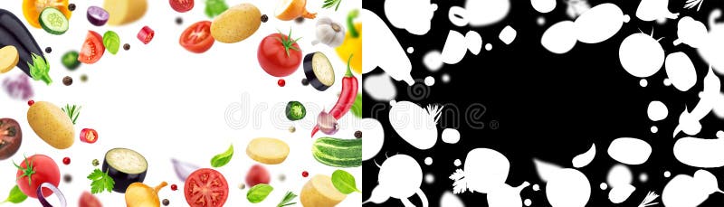 Frame of Vegetables Isolated on White Background, Flat Lay, Top View ...