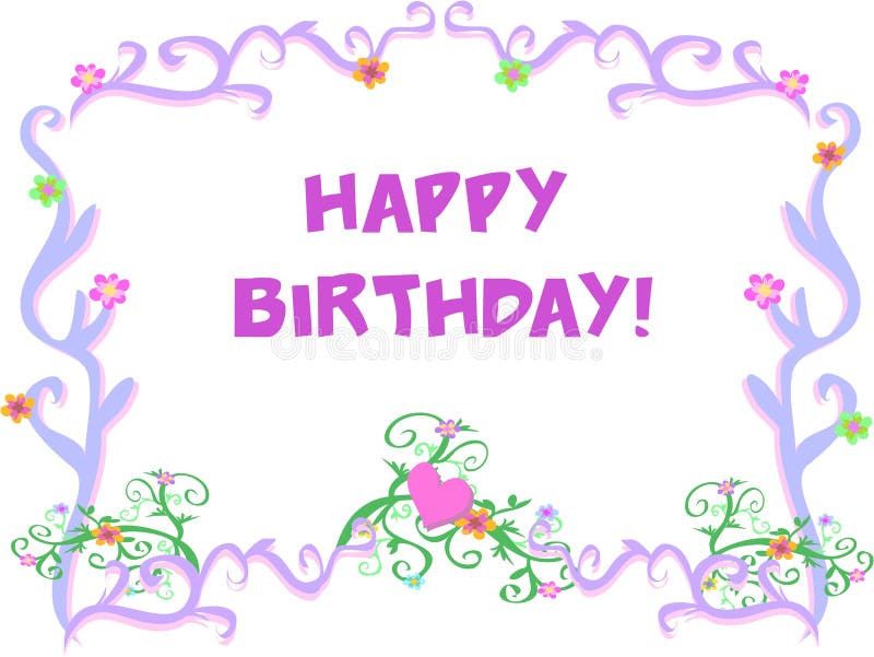 Frame of Vines with a Happy Birthday Greeting Stock Vector ...