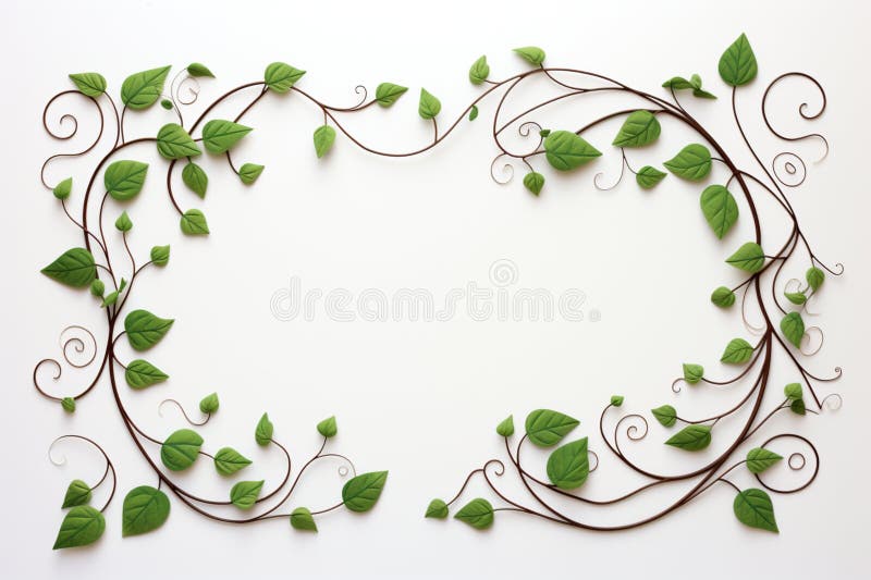 Frame with Vines on White. Generative Ai Stock Illustration ...