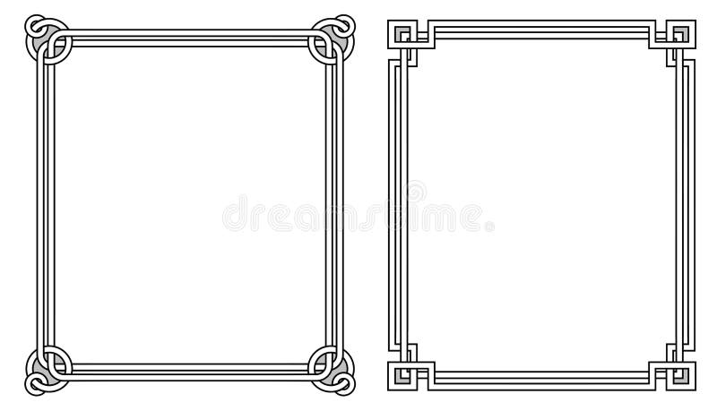 Frame Vintage Corner Made of Triangles Circles Set Stock Vector ...