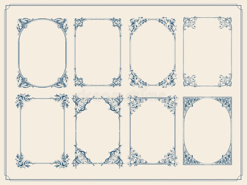 Frame Vintage Design Elements Corners and Borders Vector Rustic Stock ...