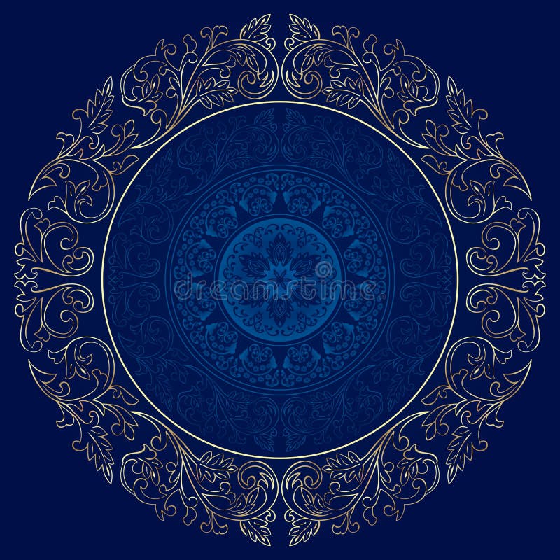 Frame with Vintage Floral Patterns Stock Vector - Illustration of ...