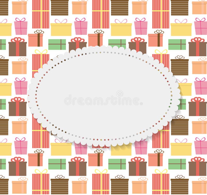 Frame in Vintage Gift Box Background. Vector Stock Vector ...