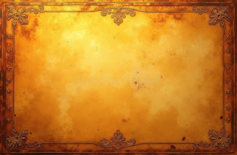 Frame of Vintage Orange Paper at 8-12-2024 Stock Illustration ...