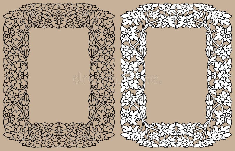 Frame with Vintage Pattern. Background with Floral Design Stock Vector ...
