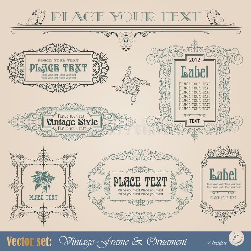 Frame in vintage style stock vector. Illustration of antique - 23783088