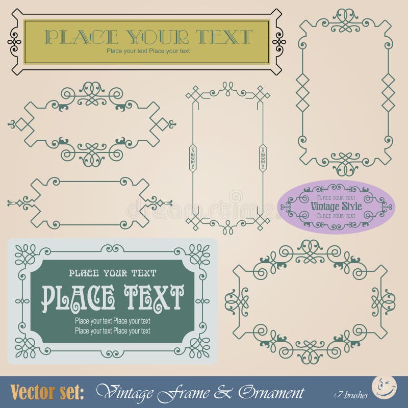 Frame in vintage style stock vector. Illustration of antique - 23783088