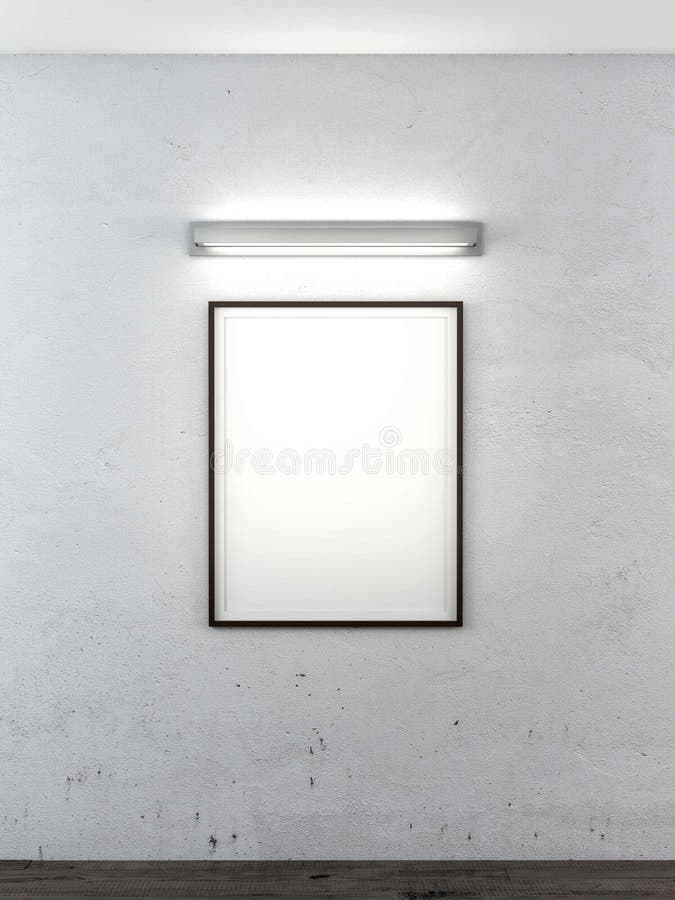 Frame on wall with lamp stock illustration. Illustration of portfolio ...