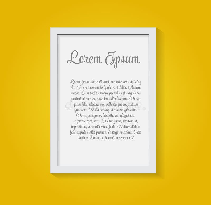 Frame on Wall for Your Text and Images, Vector Illustration Stock ...