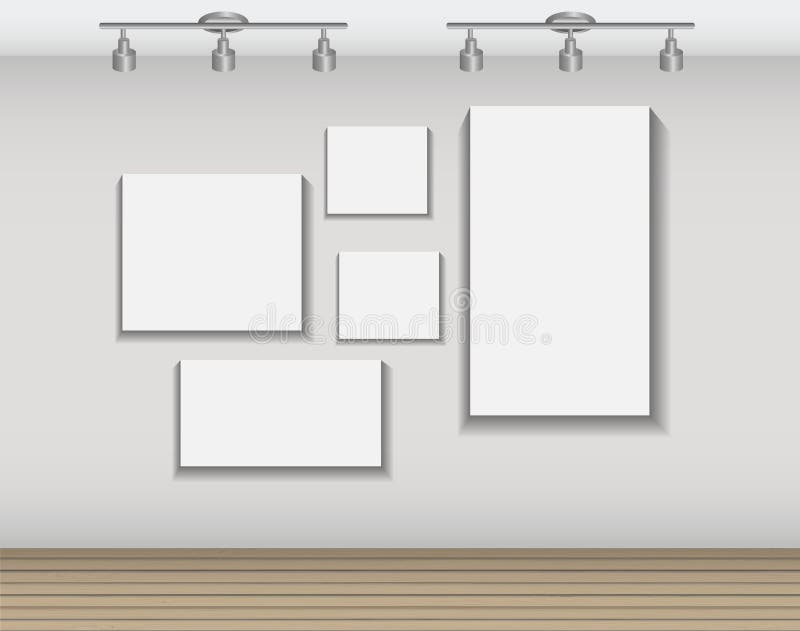 Frame on Wall for Your Text and Images, Vector Illustration Stock ...