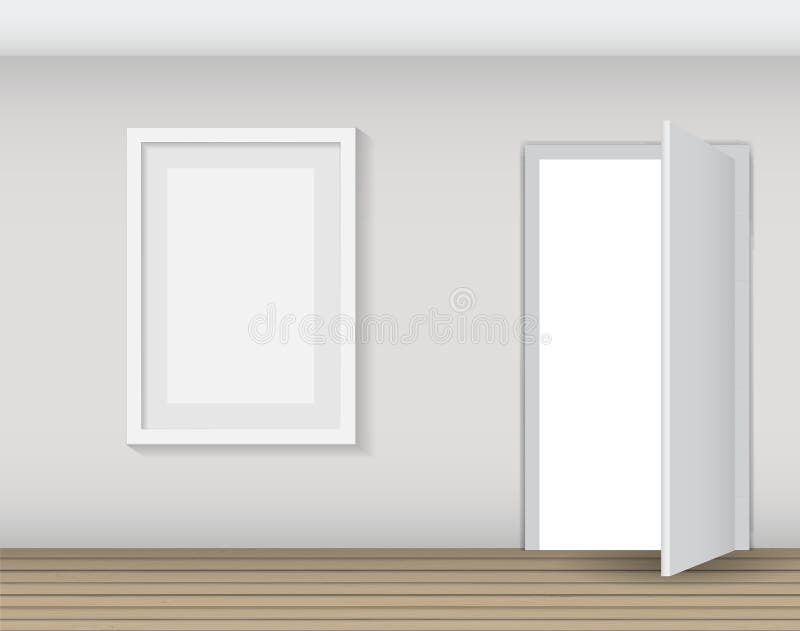Frame on Wall for Your Text and Images, Vector Illustration Stock ...