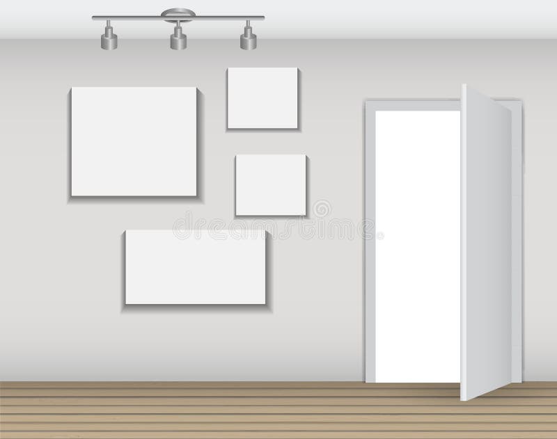 Frame on Wall for Your Text and Images, Vector Illustration Stock ...