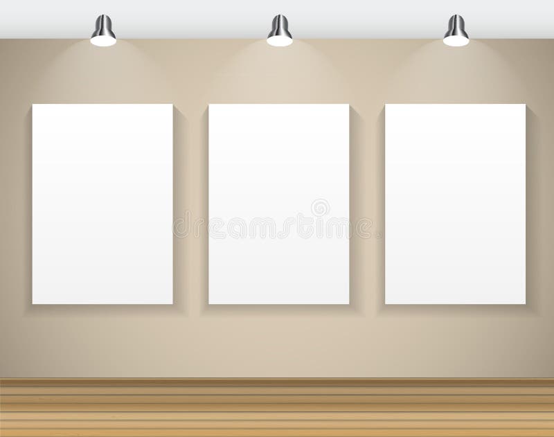 Frame on Wall for Your Text and Images, Vector Illustration Stock ...