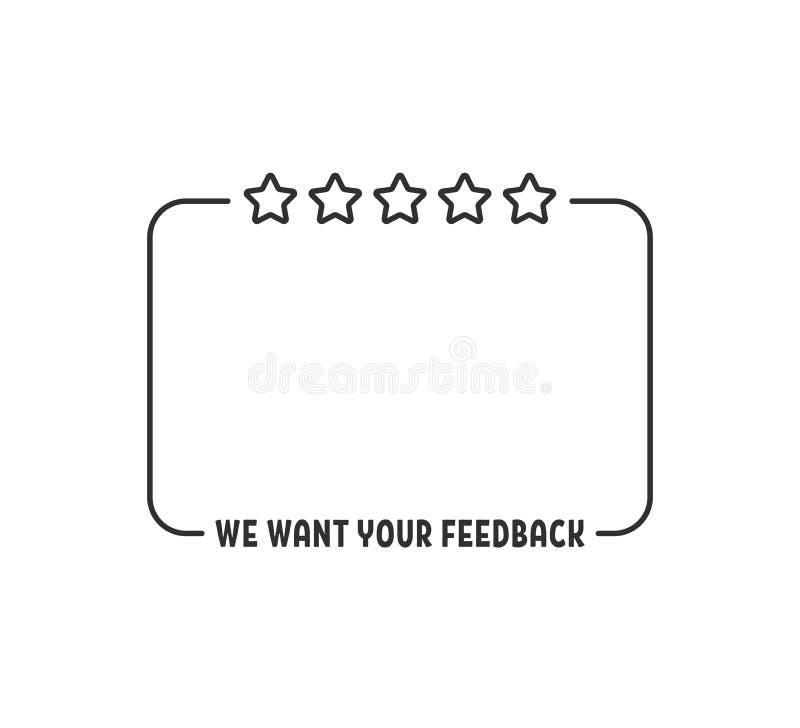 Frame with we Want Your Feedback Text Stock Vector - Illustration of ...