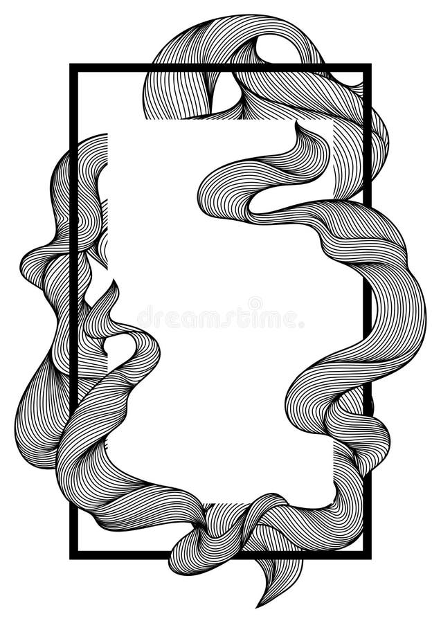 Cartoon Cute Doodles Curls Frame Design Stock Vector - Illustration of ...