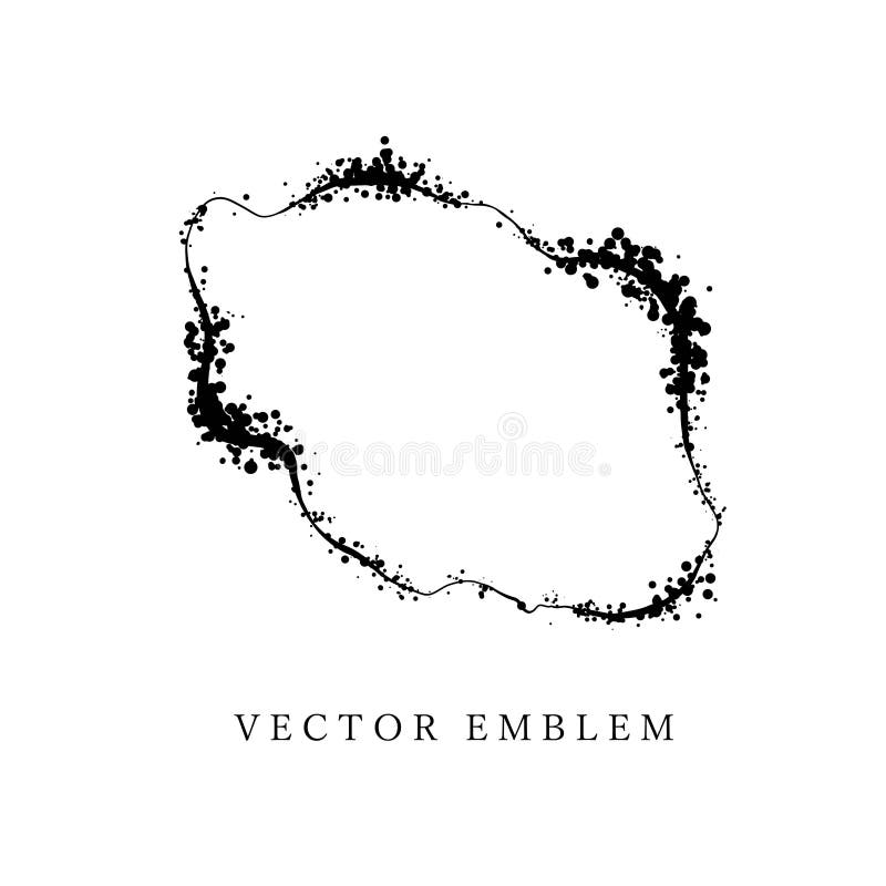 Frame with Wavy Liquid Contour and Dotty Texture. Design Element for ...