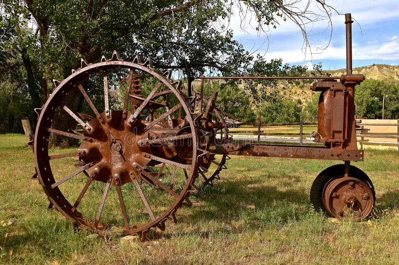 Frame and Wheels of a Very Old Rusty Tractor Frame Stock Photo - Image ...