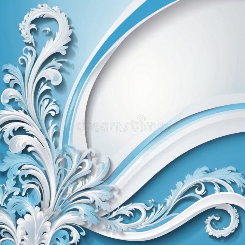 Frame with White Decorative Leaves and Flowers in Rococo Baroque Style ...