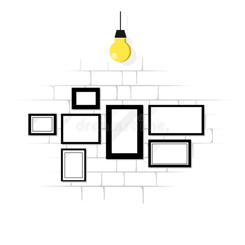 Frame on the White Wall Light Bulb Vector Stock Vector - Illustration ...
