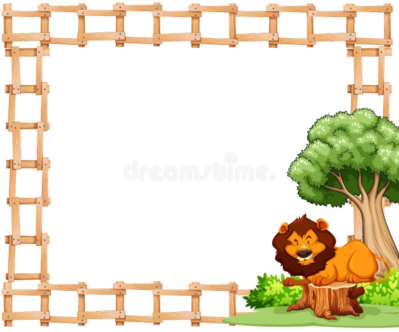 Kid and Lion frame stock vector. Illustration of frame - 17537401