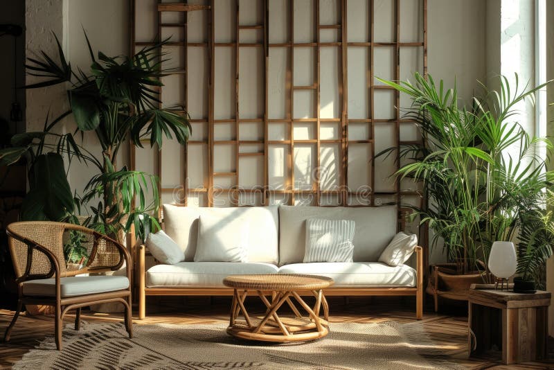 Frame with Wooden Wall Partition Stock Illustration - Illustration of ...