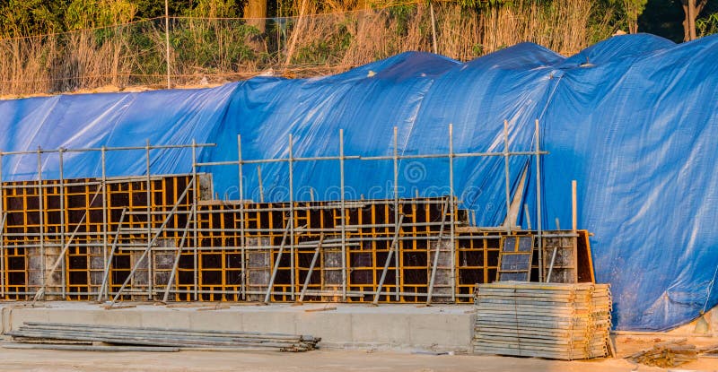 Frame Work for New Building Stock Image - Image of metal, construction ...