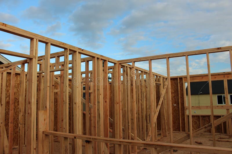 Frame work of wooden house stock photo. Image of material - 45890300