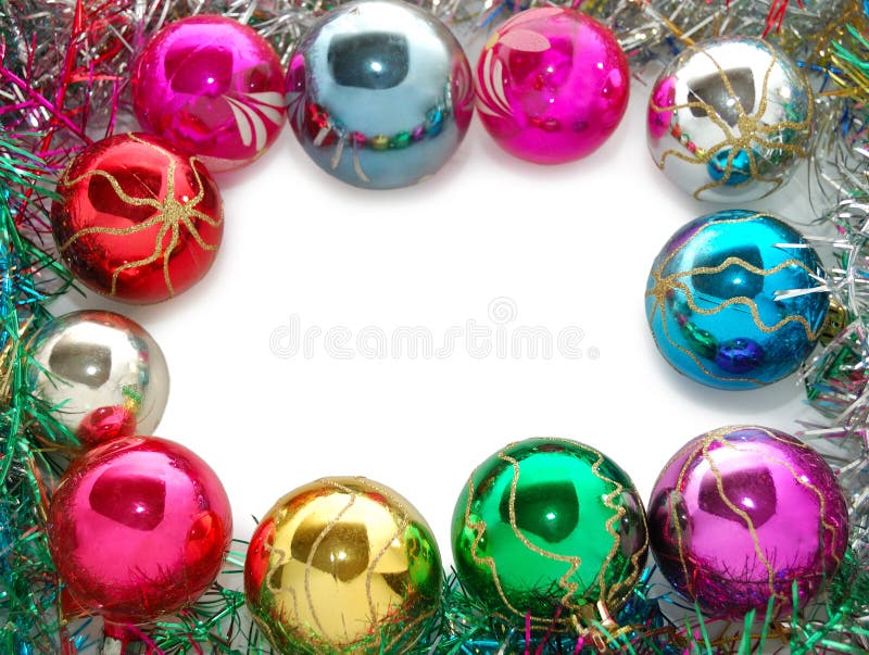 Frame from Xmas Tree Decorations Stock Image - Image of shine, design ...