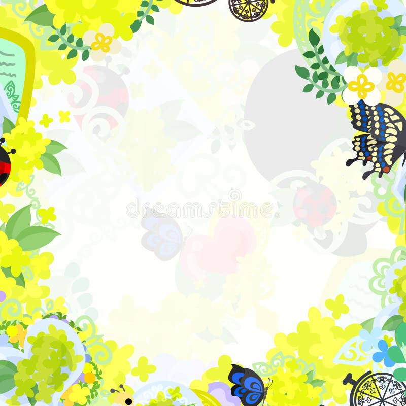 The Frame of Yellow Flower Objects Stock Vector - Illustration of icon ...