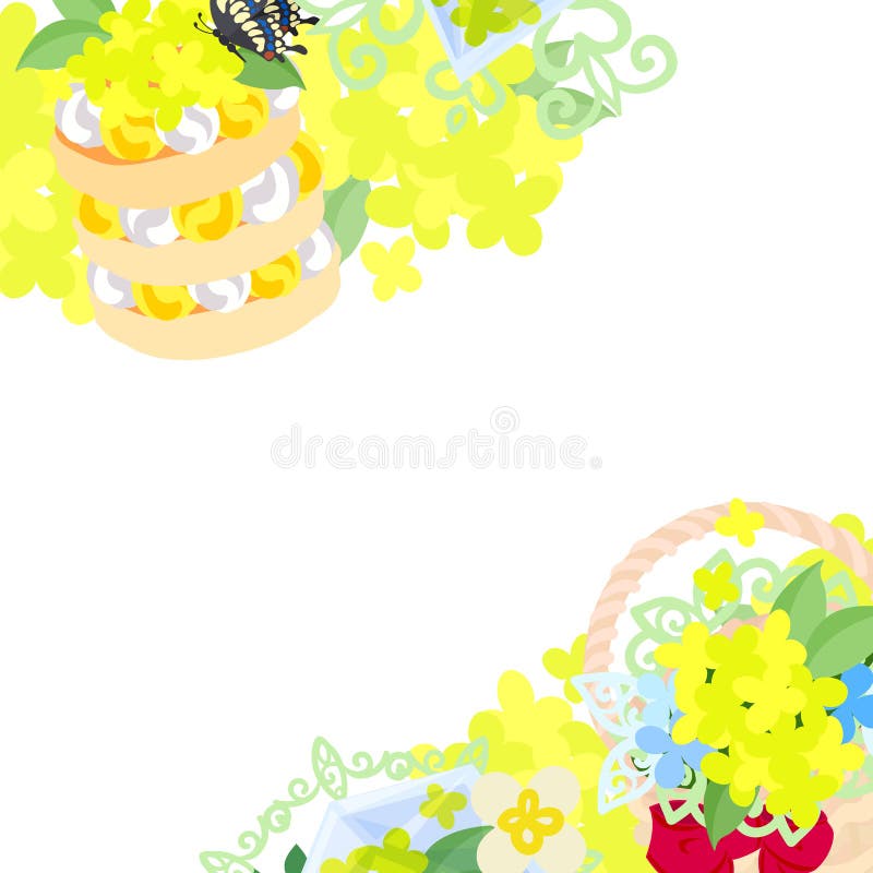 The Frame of Yellow Flower Objects Stock Vector - Illustration of ...