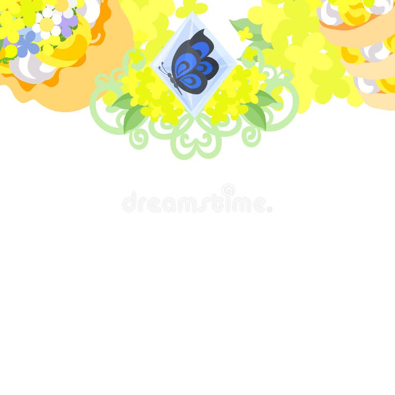 The Frame of Yellow Flower Objects Stock Vector - Illustration of ...