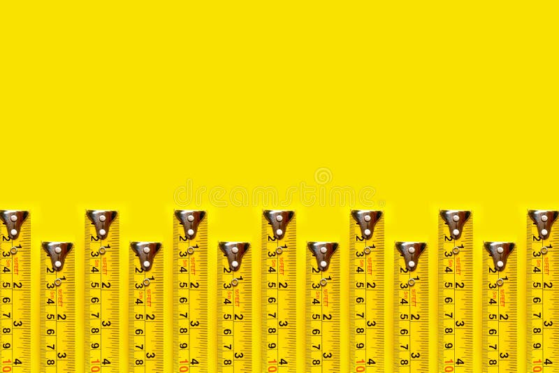Frame Yellow Measuring Tape on Yellow Background and Texture Stock ...