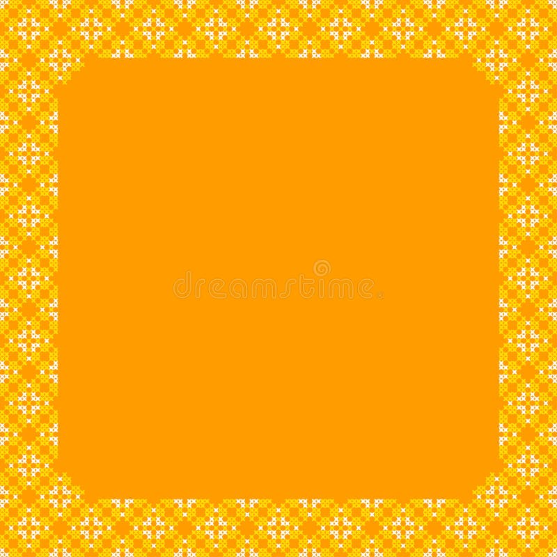 Frame, Yellow and Orange Patterns on Canvas Stock Vector - Illustration ...