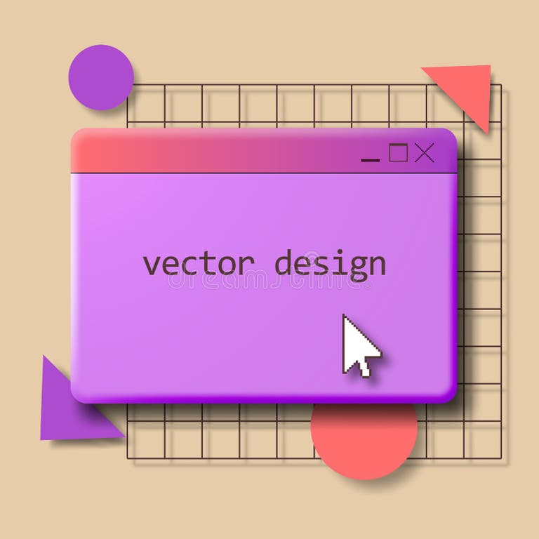 Frame for Your Text in the Style of the Old Operating System. Stock ...