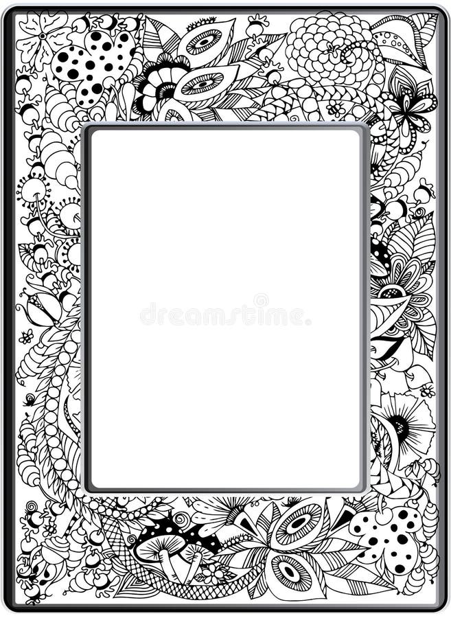 Frame Zentangle, Vector Image. Floral Hand Drawn Stock Vector ...