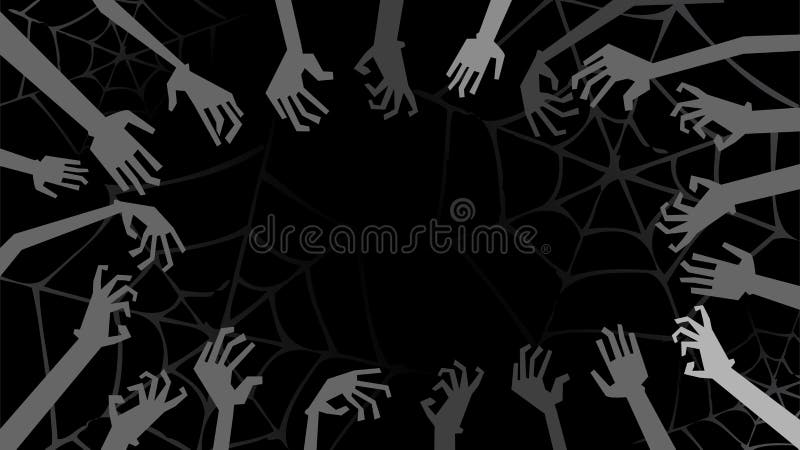 Frame from the Zombies Hands Stock Vector - Illustration of ghost ...